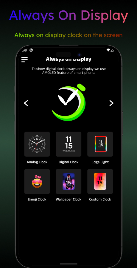 Always On Display - Digital and Analog - AMOLED Display - Edge Lighting - wallpapers - Emoji by ...